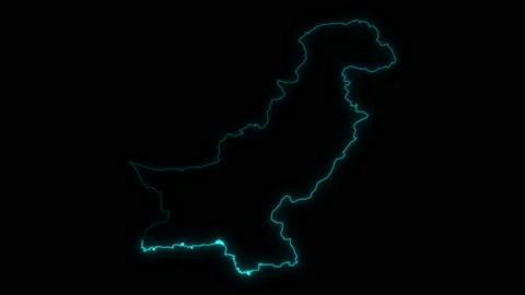Animated Outline Map of Pakistan | Stock Video | Pond5