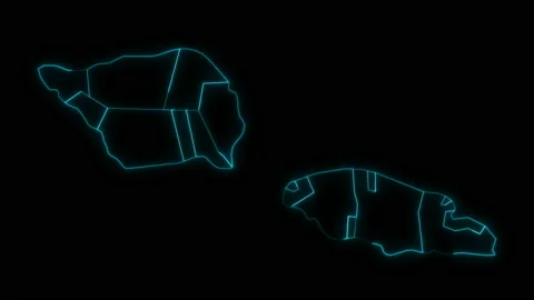 Animated Outline Map of Samoa with Distr... | Stock Video | Pond5