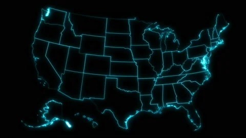 Animated Outline Map of United States of... | Stock Video | Pond5
