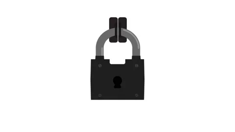 Animated padlock barn lock on hinges ope... | Stock Video | Pond5