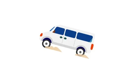 Animated Passenger Van wiggle Animated P... | Stock Video | Pond5