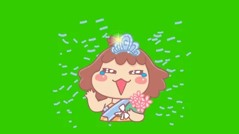 Animated Pastel Girl Blowing a Kiss with... | Stock Video | Pond5