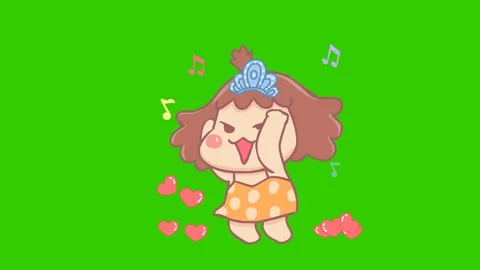 Animated Pastel Girl Dancing with Hearts... | Stock Video | Pond5