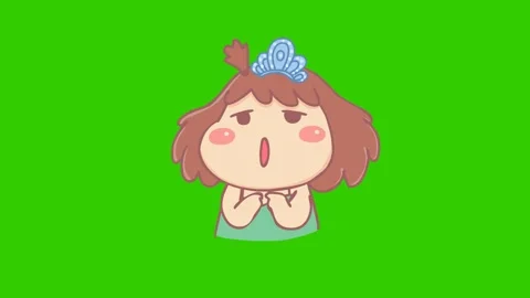 Animated pastel girl hesitating with gre... | Stock Video | Pond5