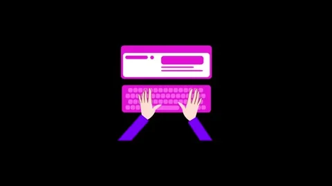 Animated Pc Typing icon background anima... | Stock Video | Pond5