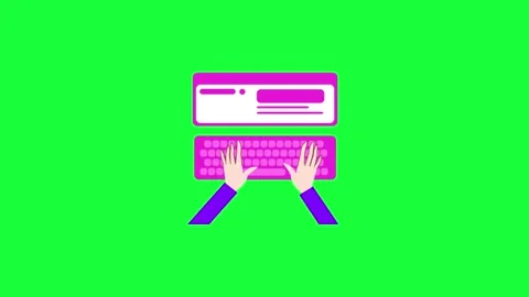 Animated Pc Typing icon background anima... | Stock Video | Pond5