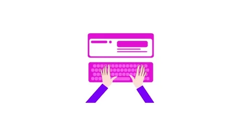 Animated Pc Typing icon background anima... | Stock Video | Pond5