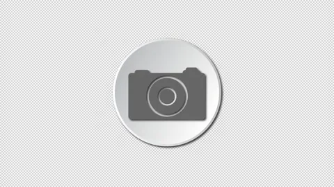 Animated photo camera icon on a transpar... | Stock Video | Pond5