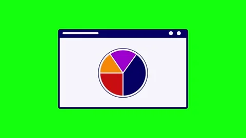 Animated pie graph in green screen backg... | Stock Video | Pond5