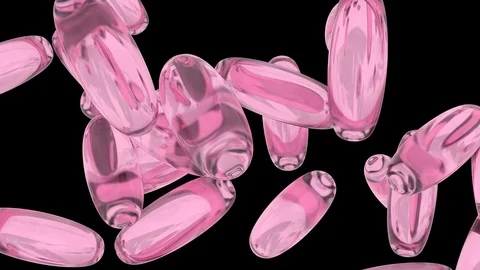 Animated pink gel pills or capsules fly... | Stock Video | Pond5