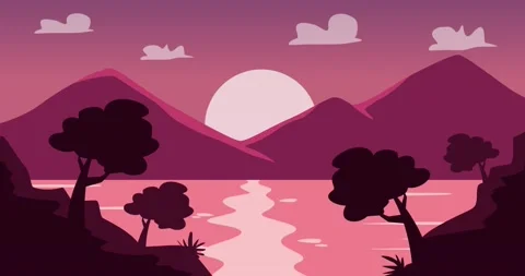 Animated pink gradation nature landscape... | Stock Video | Pond5
