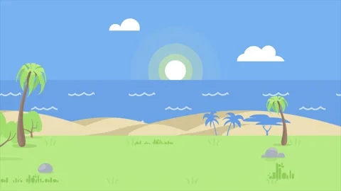 Animated pixel art design of daytime Gro... | Stock Video | Pond5