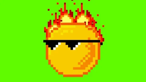 Animated pixel art sun cartoon character... | Stock Video | Pond5