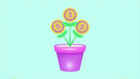 Animated plant icon that grows and earns... | Stock Video | Pond5