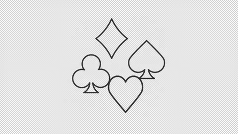 Animated playing card suits icon | Stock Video | Pond5