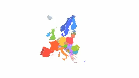 Animated political map of Europe | Stock Video | Pond5