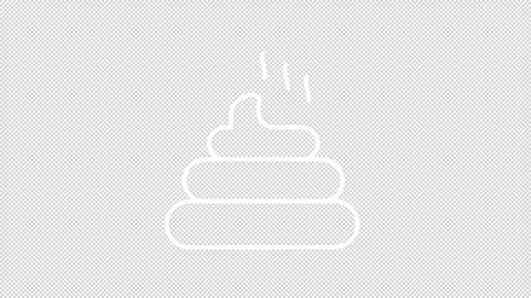 Animated poop white icon | Stock Video | Pond5