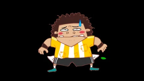 Animated Poor Football Player on Transpa... | Stock Video | Pond5