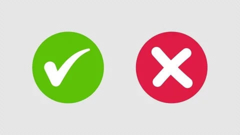 Animated pop-up green check mark and red... | Stock Video | Pond5