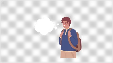 Animated positive student character | Stock Video | Pond5