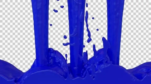Animated pouring blue paint against tran... | Stock Video | Pond5