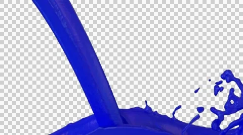 Animated pouring blue paint against tran... | Stock Video | Pond5