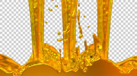 Animated pouring gold paint against tran... | Stock Video | Pond5