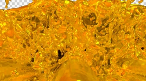 Animated pouring gold paint against tran... | Stock Video | Pond5