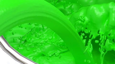 Animated pouring green paint into stainl... | Stock Video | Pond5