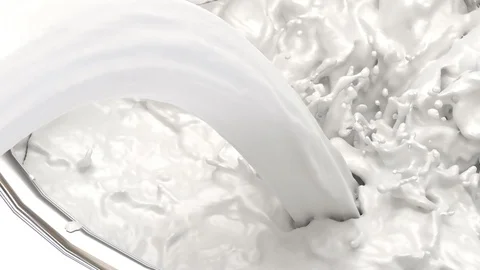 Animated pouring milk into stainless ste... | Stock Video | Pond5