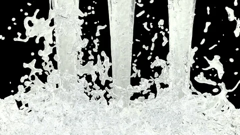 Animated pouring realistic water with th... | Stock Video | Pond5