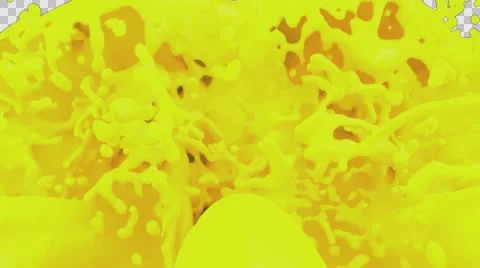 Animated pouring yellow paint against tr... | Stock Video | Pond5