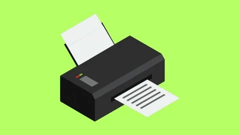 Animated printer isolated on green scre... | Stock Video | Pond5