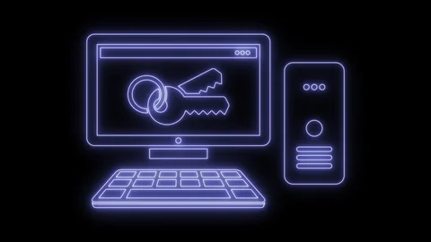 Animated protected access to computer ic... | Stock Video | Pond5