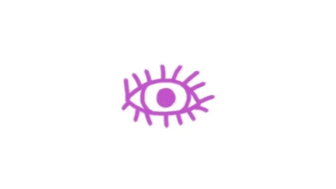 Animated purple symbol of an eye. Hand-d... | Stock Video | Pond5