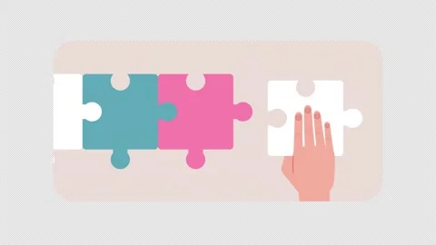 Animated puzzles solving loader | Stock Video | Pond5