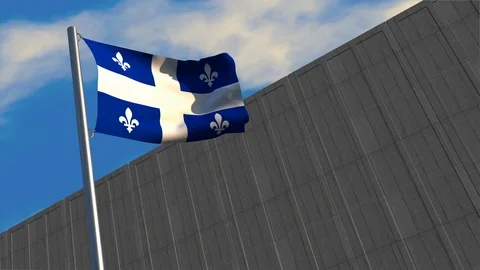 Animated Quebec flag waving with a wall ... | Stock Video | Pond5