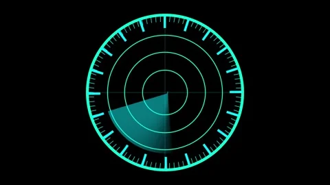 Animated radar icon on a black color bac... | Stock Video | Pond5