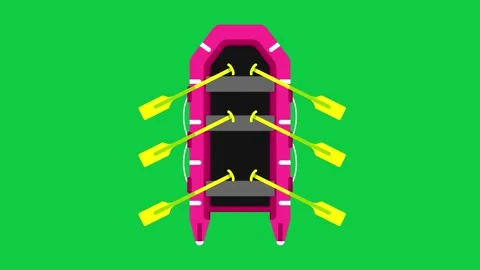 Animated rafting boat with paddles on a ... | Stock Video | Pond5