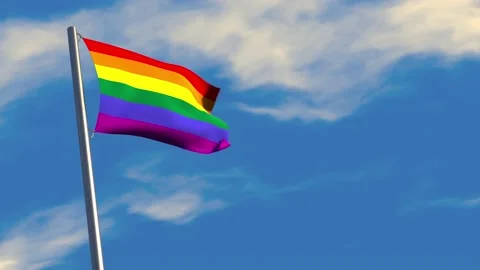 Animated Rainbow flag waving in the wind | Stock Video | Pond5