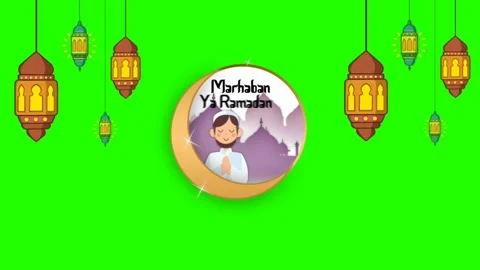 Animated Ramadan celebration on green sc... | Stock Video | Pond5