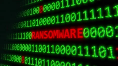 Animated "Ransomware" With Green Binary ... | Stock Video | Pond5