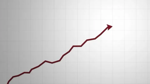 Animated red arrow graphic statistic tre... | Stock Video | Pond5