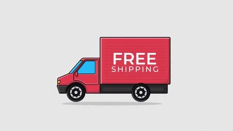 Animated Red Box Delivery Truck. Free Sh... | Stock Video | Pond5