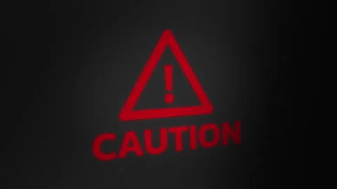 Animated Red Caution Sign With Blinking ... | Stock Video | Pond5