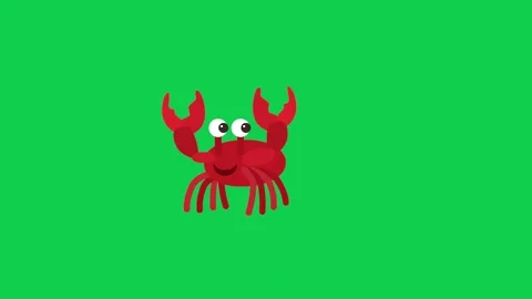 Animated red crab on green screen perfec... | Stock Video | Pond5