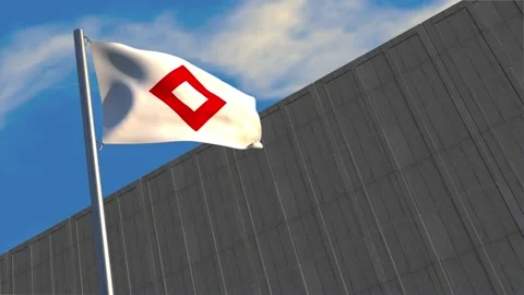 Animated Red Crystal flag waving with a ... | Stock Video | Pond5