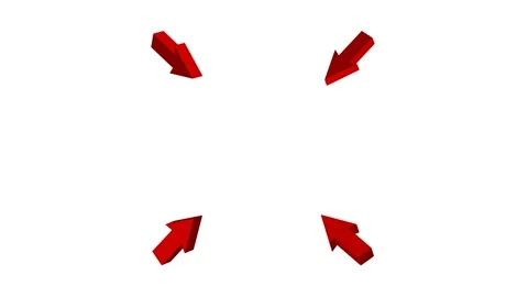 Animated red D arrows point to center of... | Stock Video | Pond5