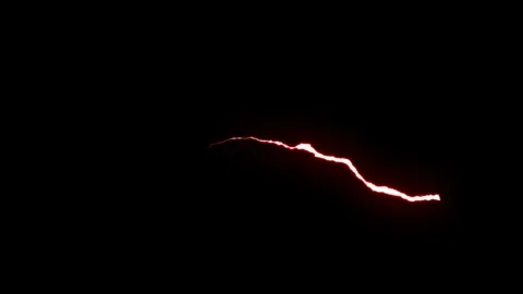 animated RED Lightning bolt flight on bl... | Stock Video | Pond5