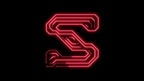 Animated red neon glowing alphabet lette... | Stock Video | Pond5